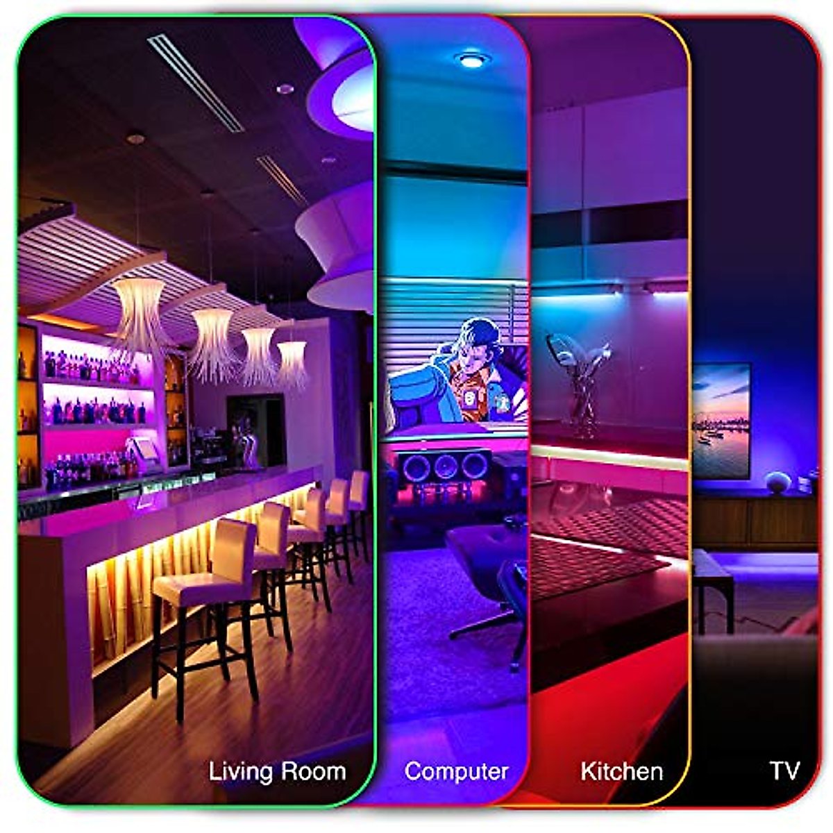 DAYBETTER Smart Led Lights 32.8ft, App Controlled Led Strip Lights Kits with 24 Keys Remote, Timer Schedule Led Lights Strip, Color Changing Led Lights for Bedroom Party Kitchen