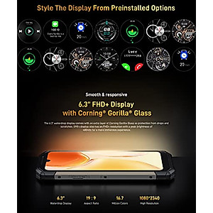 DOOGEE S98 Unlocked Rugged Smartphone, MTK G96 8GB+256GB Android 12 IP68 Waterproof Phone, 64MP+20M Night Vision Camera, 6.3"FHD+, 6000mAh, Global Unlocked Dual SIM 4G Rugged Phone NFC OTG GPS, Black