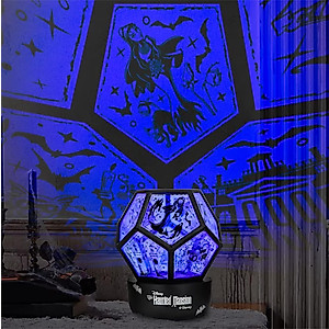 Disney The Haunted Mansion Projection Light, Indoor Blue LED GeoSwirl, Tabletop Halloween Decoration