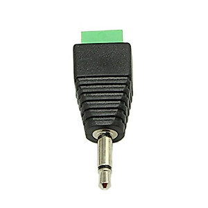 zdyCGTime 3.5mm TS Mono Male to 2 Pin Screw Terminal Female AUX Headphone Balum Converter Adapter (5-Pack)