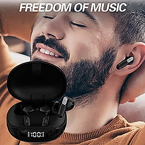 JS81 Bluetooth-Compatible V5.1 Smart- in-Ear Mp3 Stereo Sports Facility with Digital Display A Led (Black)