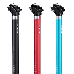 Bynccea Bike Seat Post 27.2mm 30.9mm 31.6mm Bicycle SeatPost 400mm for Mountain Bike Road Bikes MTB BMX