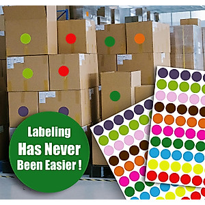 Blesstur 1050 PCS Dot Stickers- Circle Stickers, 10 Color Style Colorful Round Coding Label Sticker for Office,Student Classroom , 0.75 inches , 70 Labels per Sheet