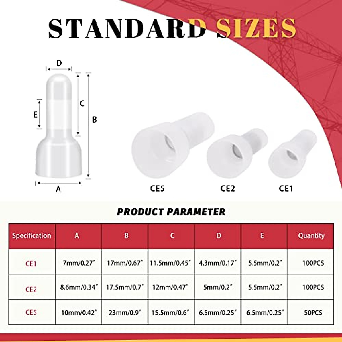 Hilitchi 250pcs 22-16/16-14/12-10 Gauge Closed End Crimp Terminals Connectors Kit