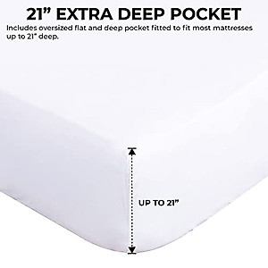 Tribeca Living BAMB300SSQUST 300 TC Rayon from Bamboo Deep Pocket Sheet Set, 4 Piece, Steel Grey