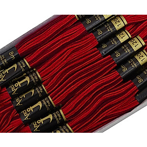 IBA Indianbeautifulart Anchor Dual Shade Stranded Cotton Cross Stitch Hand Embroidery Thread Floss 25 Skeins-Red & Maroon