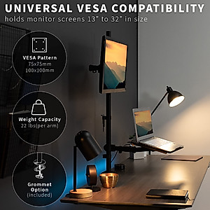 VIVO Laptop and 13 to 32 inch LCD Monitor Stand up Desk Mount, Extra Tall Adjustable Stand, Fits Laptops up to 17 inches (STAND-V012C)