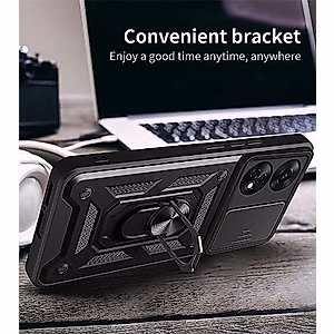 Ysnzaq Case for Oppo A98 6.72", Heavy Duty Shockproof Lens Protective Phone Cover with Magnetic Stand for Oppo A98 SJ Navy