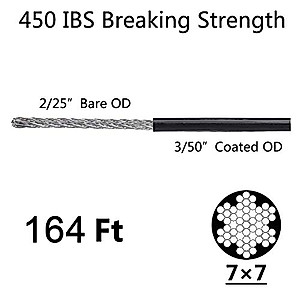 Twinkle Star 164 ft Globe String Lights Suspension Kit Stainless Steel Globe Lights Kit Outdoor Light Guide Wire for Patio, Garden