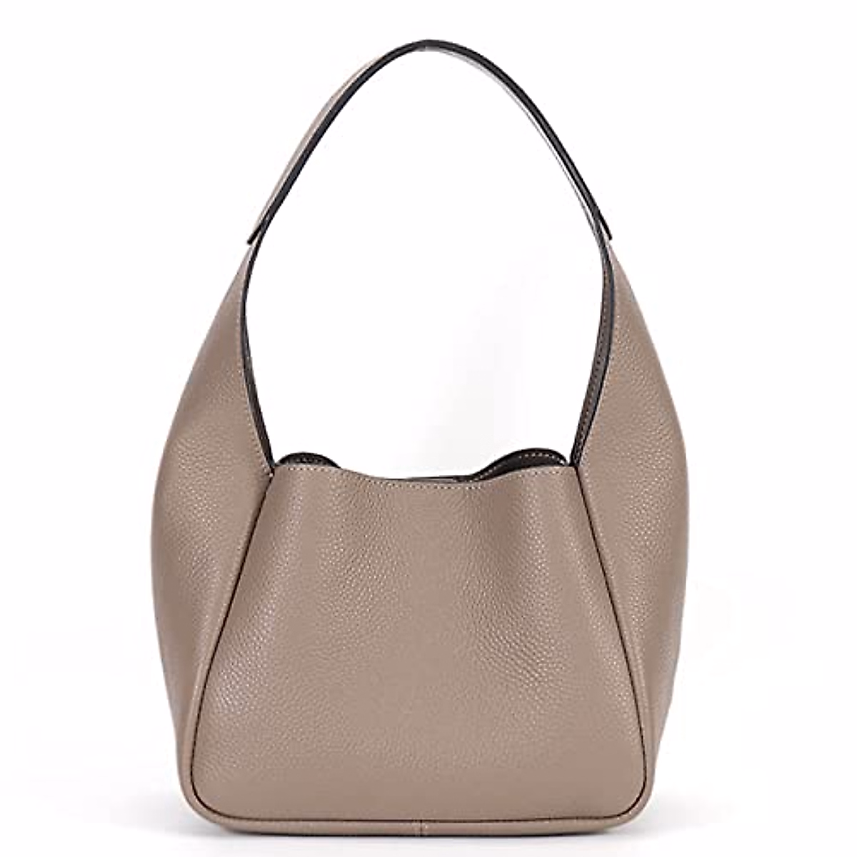 Women Hobo Handbag Soft Leather Bucket Shoulder Purse Designer Fashion Tote Bag for Work Travel Shopping, Light Tan