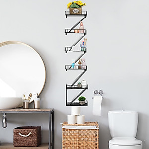 Zonon Fire Escape Wall Shelf Hanging Fire Escape Shelving Metal Ladder Decor Cool Bookshelf Fire Escape Wall Organizer Wall Floating Shelves Action Figure Shelf for Home Bedroom Room Display(6 Tier)