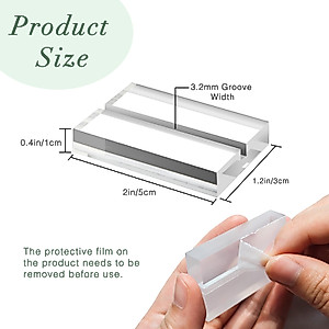 OurWarm 20 Pack Acrylic Sign Holders with Slot, Clear Acrylic Stands for Display, 3*5 cm Place Card Holders Perfect for Wedding, Table Number, Exhibition, Office, Restaurant, Business