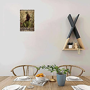 YLUYINOM Tin Sign Painting Into The Garden I Go to Lose My Mind & Find My Soul Poster, Plant Lady Poster, Gardening Lover Gift Poster, Girl Gardening, Plant Lover 8X12 inch-Tin Painting, Black