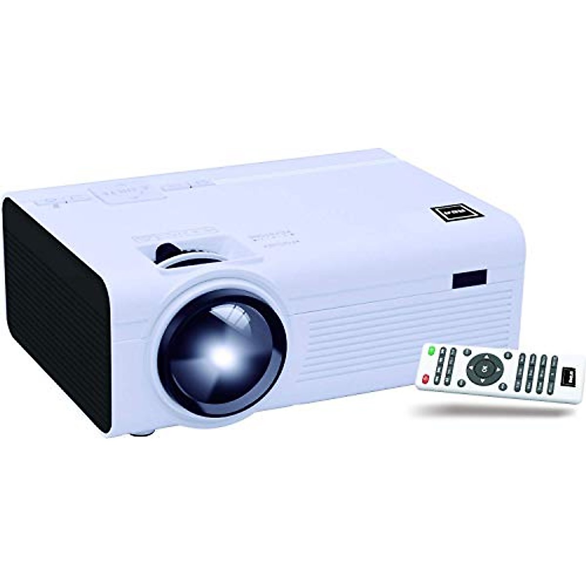 RCA RPJ119 2200 Lumens 720p LCD Home Theater Projector with Built-in 2 Watt Speaker, Dual HDMI Inputs, and Quiet Operation Fan (Non-Retail Packaging) (Renewed)