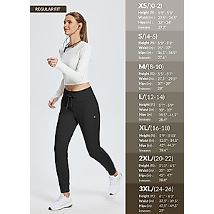 BALEAF Women's Sweatpants Fleece Lined Pants High Waisted Sweat Pants Winter Thermal Ski Hiking Joggers Black L