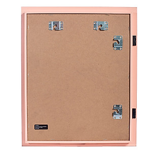 FrameWorks 10” x 12.5” Pink Wooden Kid Art Frame with Gallery Style Edges, Tempered Glass, and Elastic Straps 2-Pack