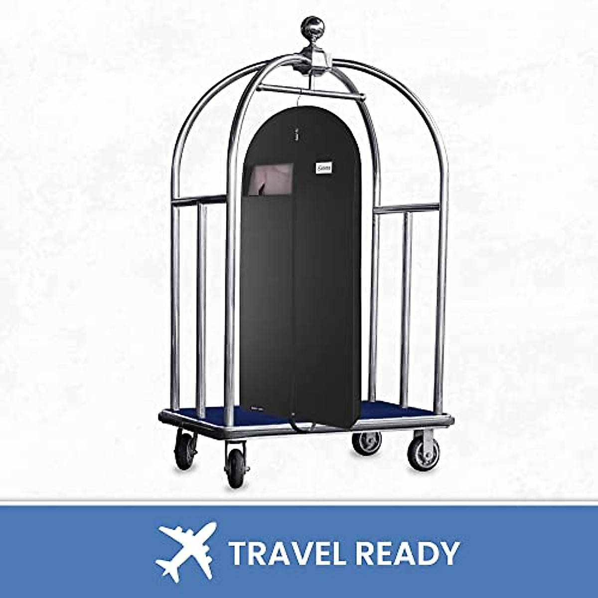 Black Garment Bag for Travel and Storage with Zipper and Eye-Hole, Carry Handles for Suits Tuxedos Dresses Coats 26 inch x 65 inch x 5 inch