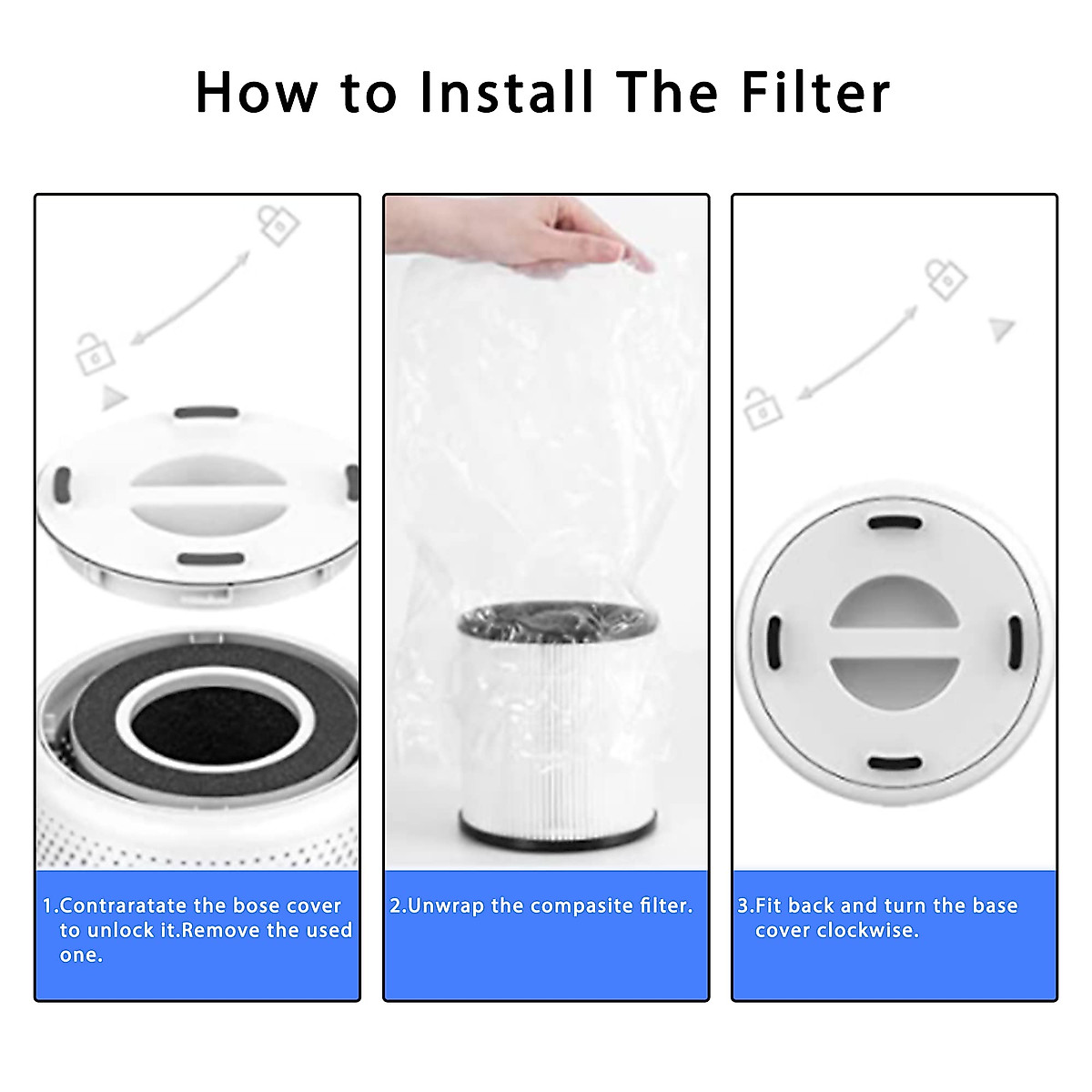 B-D02L H13 True HEPA Replacement Filter Compatible with MOOKA and KOIOS