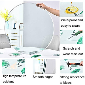 SAGIDAR Round Tempered Glass, Tempered Glass Round Table Top, Round Glass Table Top, Round Dining Table, Glass Dining Transparent Round Glass Table Top, 15IN 20IN 30IN 35IN 40IN