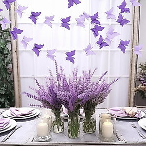 jijAcraft Butterfly Hanging Garland 3D Purple Paper Butterfly Hanging Garlands, 4 Packs Butterfly Birthday Decorations Butterfly for Baby Shower Home Decor Wedding Purple Party Decorations (39ft)