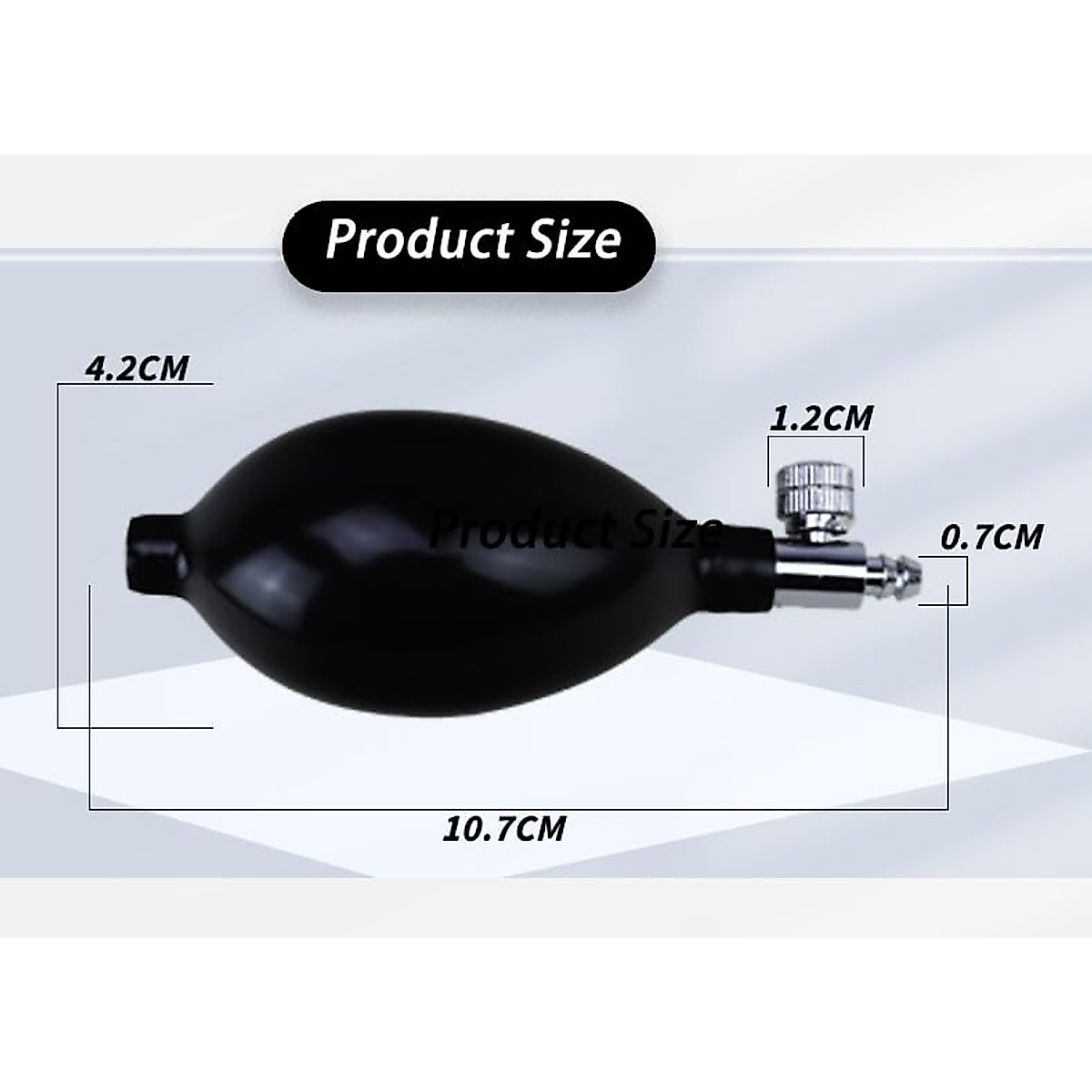 Brccee AC 2 Pcs Blood Pressure Bulb Pump Replacement, Healthy Sphygmomanometer PVC Adjustable Pump Bulb Rubber Blood Tester, Black