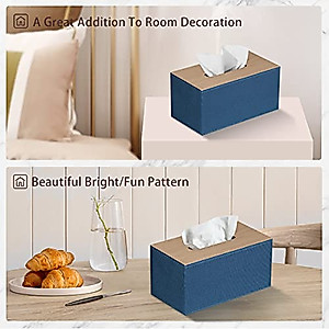 Tissue Box Cover Rectangular, 99% Compatible Upgrade Large Size, Decorative Tissue Box Holder for Bathroom/Vanity Countertop/Night Stand, PU Leather Tissue Dispenser for Napkin Facial Paper Towel