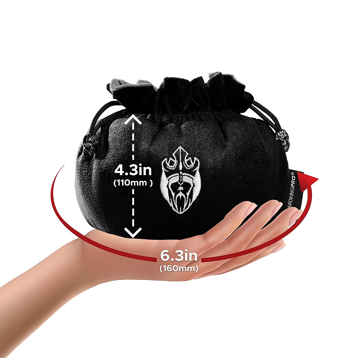 CardKingPro Immense Dice Bags with Pockets - Black - Capacity 150+ Dice - Great for Dice Hoarders [Patented Design]