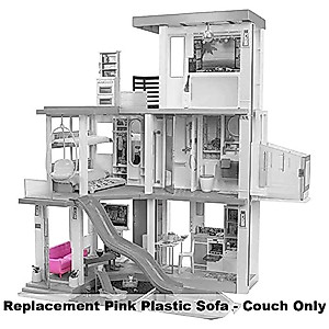 Ele Toys Part for Barbie Dreamhouse Playset GRG93 - Ele Toys Doll Size Pink Plastic Sofa - Couch
