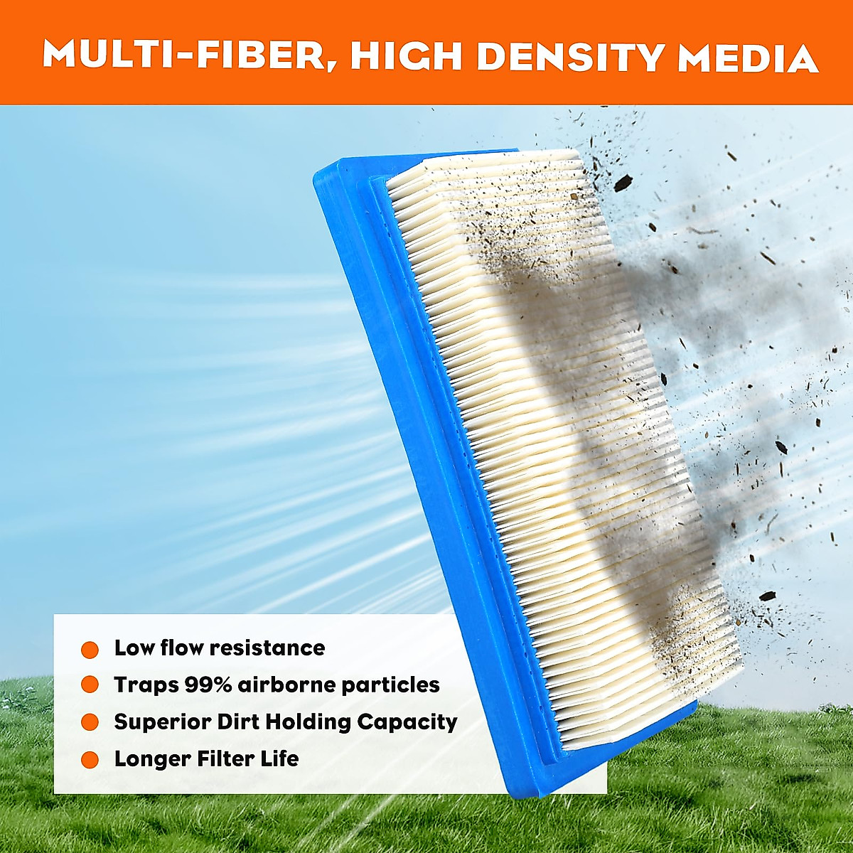 Hipa 17218-ZG9-M00 Air Filter + Pre Filter for HONDA HR215 HRM215 HRB215 GXV140 HRC215 HRM195 Lawn Mower 149cc Parts Replace 17211-ZG9-M00 17218-ZG9-M00 Filter Pack of 2