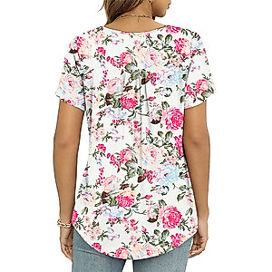 BETTE BOUTIK plus size tunic tops womens summer blouses womens tunic tops for leggings WhitePink XX-Large