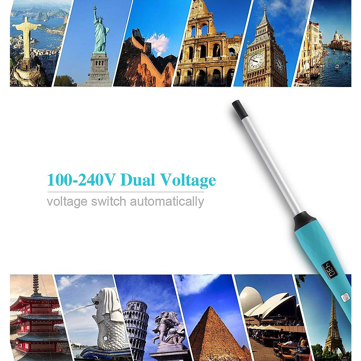 Terviiix Small Barrel Curling Iron Wand, 3/8 Inch Thin Curling Wand Iron for Short & Long Hair, Argan Oil and Keratin Infused Ceramic Tiny Curler with Digital Adjustable Temperature & Auto-Off, 9mm