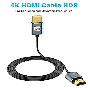 Twozoh Flexible & Slim HDMI Cable 1FT 2 Pack, Ultra Thin HDMI Cord Supports High Speed 4K@60Hz 18gbps 2160P/1080P