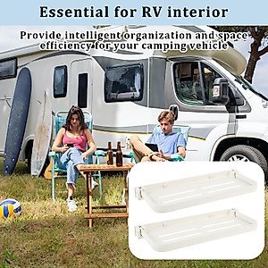 KTZCTPCA 2Pcs RV Foldable Shelf, 12 Inch Easy to Install RV Drop Down Shelf, Space Saving Fold Down Wall Shelf, Wall Mounted RV Floating Shelf, RV Fold-Down Storage Panel Compact Camper Accessories