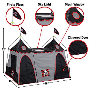GigaTent Pirate Hide-Away Play Tent 6’L x 4’W x 4'H