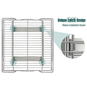 OCG 2 Tier Pull Out Cabinet Organizer for Lid Cookware (11" W x 18" D), Slide Out Kitchen Cabinet Shelves, 2 in 1, Chrome Finish