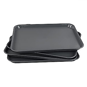 Wekioger Grey Plastic Serving Trays, 4 Packs Fast Food Trays