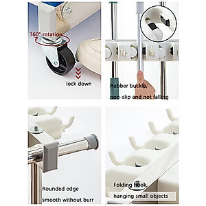 Mop Storage Racks Utility Rack for Mops and Brooms,Cleaning Tool Cart Tower Mop Holder Umbrella Stand,Broom and Mop Holder Put Wet Mops Movable Commercial Mop Rack for Garden Garage Organizer Mop