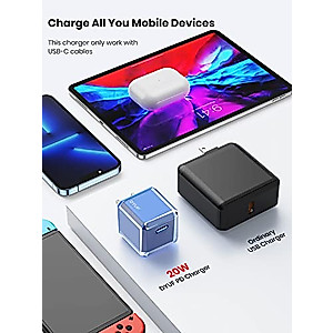 DYUF Ipad Pro Charger,20W USB C Fast Charger with 60W Ipad Charger Cord, Compatible with Samsung/iPad, Fast Charging and Data Transfer