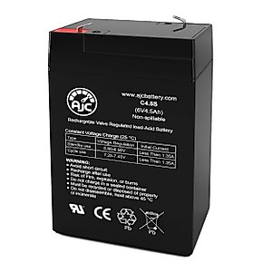 AJC Battery Compatible with Portalac PE6V4.5 6V 4.5Ah Alarm Battery