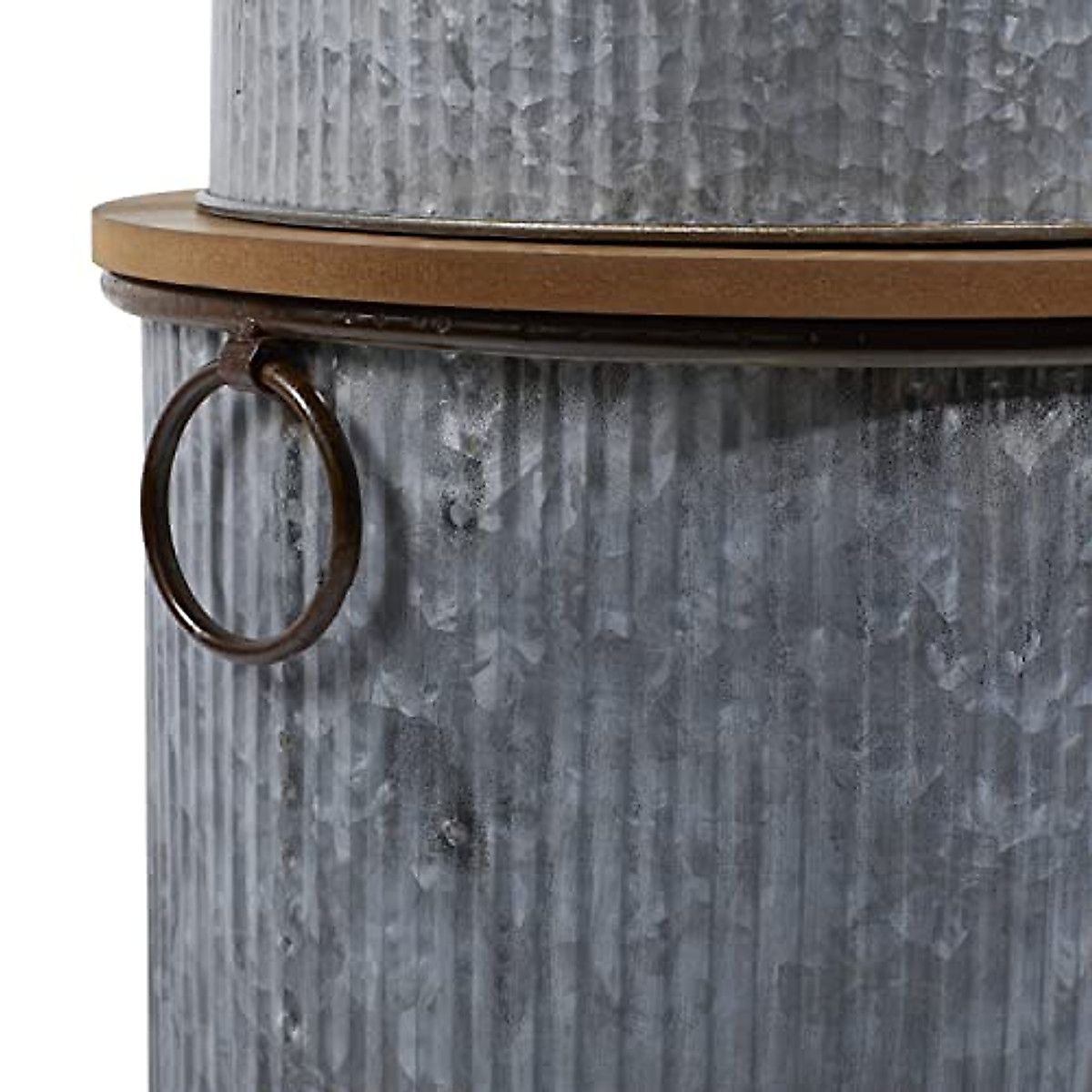 Deco 79 Metal Storage Bench with Brown Wood Top, Set of 3 48", 23", 23"W, Brown