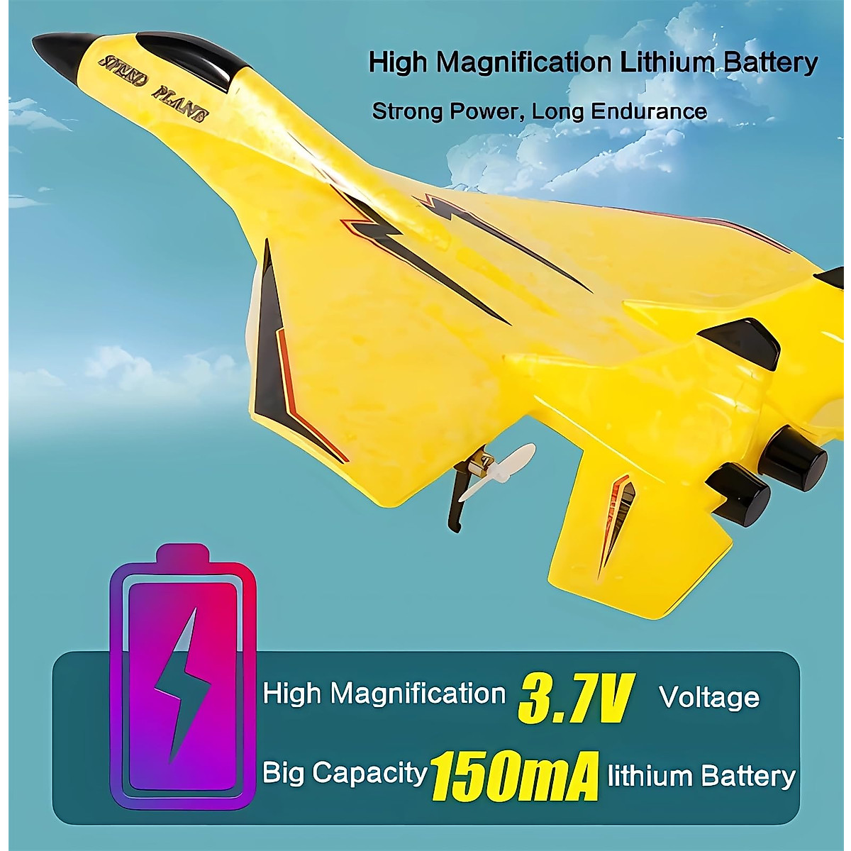 2023 New Remote Control Wireless Airplane Toy With Lights, USB Rechargeable SU-35 RC Remote Control Plane Glider, Outdoor Drop-Resistant Foam RC Air Planes Fighter Jet For Adults Aircraft Enthusiasts