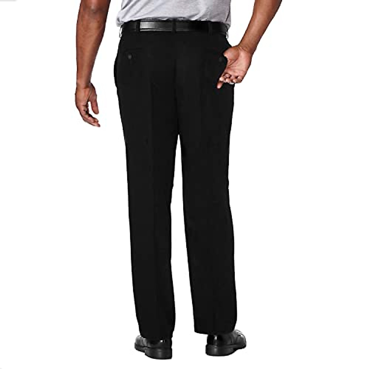 Haggar mens Cool 18 Pro Classic Fit Pleat Front Hidden Expandable Waist With Big & Tall Sizes Casual Pants, Black, 36W x 32L US