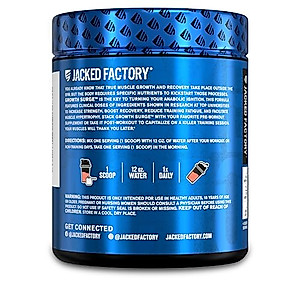 Jacked Factory Growth Surge Creatine Post Workout w/L-Carnitine - Daily Muscle Builder & Recovery Supplement with Creatine Monohydrate, Betaine, L-Carnitine L-Tartrate - 30 Servings, Sour Peach Rings