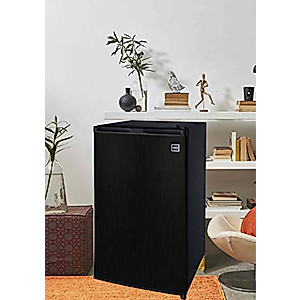 RCA RFR335, 3.2 Cu Ft Compact Design Mini Fridge with Freezer, Black Stainless