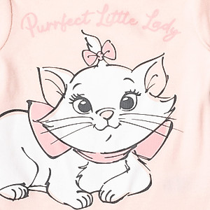 Disney The Aristocats Marie Newborn Baby Girls Bodysuit Pants and Headband 3 Piece Outfit Set Gray/Pink 0-3 Months