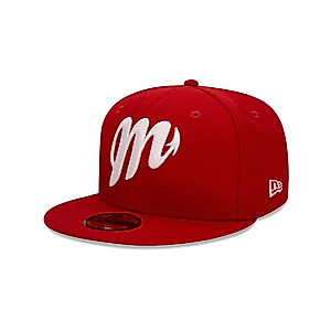 New Era 59Fifty MLB Basic Atlanta Braves Fitted Scarlet Red Headwear Cap (7 3/8)