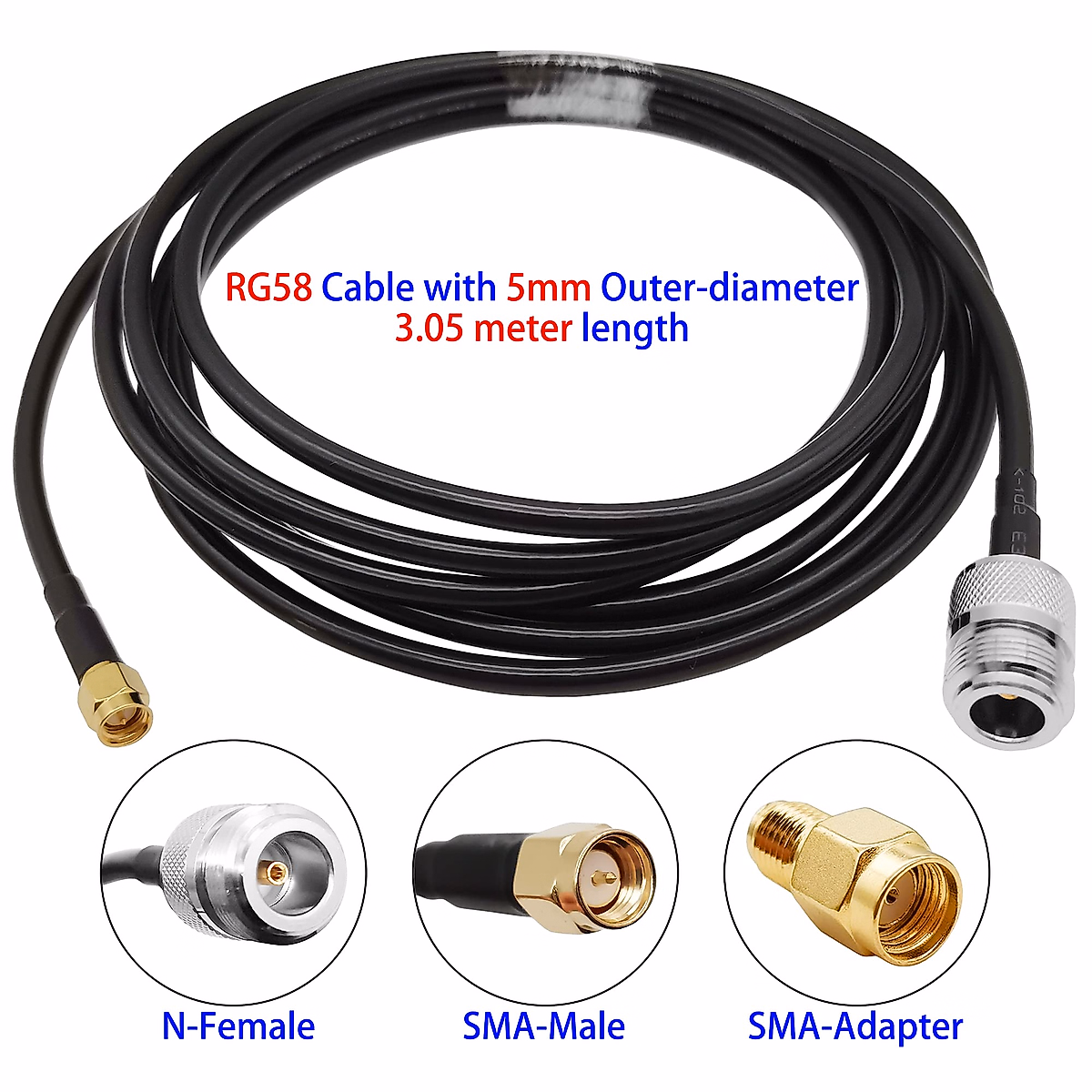 LoRa Gateway Antenna 915MHz 6dBi for RAK HNT Bobcat Helium Hotspot Miner + 10ft N-Female to SMA-Male Extension Cable