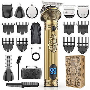 REHOYO Beard Trimmer for Men, Electric Razor Shavers for Men w/Case, Cordless Hair Clipper T-Blade Trimmer, Mens Grooming Kit for Nose Ear Body Face Mustache -180 Mins Shaving, Father Gifts for Him