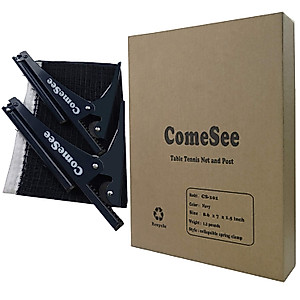 Comesee Kioos Collapsible Table Tennis Net Professional Steel Pingpong Net Clip Grip Mesh Training Competition Portable Tension Adjustable Post (Navy)