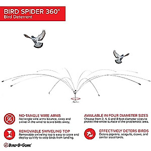 Bird B Gone MMBS200SPN MMB200SPN Spinning Bird Deterrent, 2 Foot